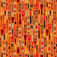 Burn Appetito Chef Fabric Cooking Fabric Panel Whimsical Chefs Cooking ...