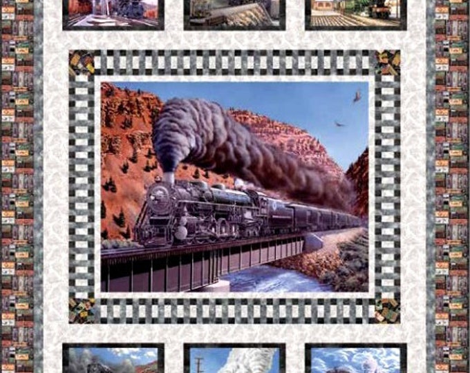 Quilt Kit~express Tracks~73" X 92" Train Panel Large Throw or Twin ...