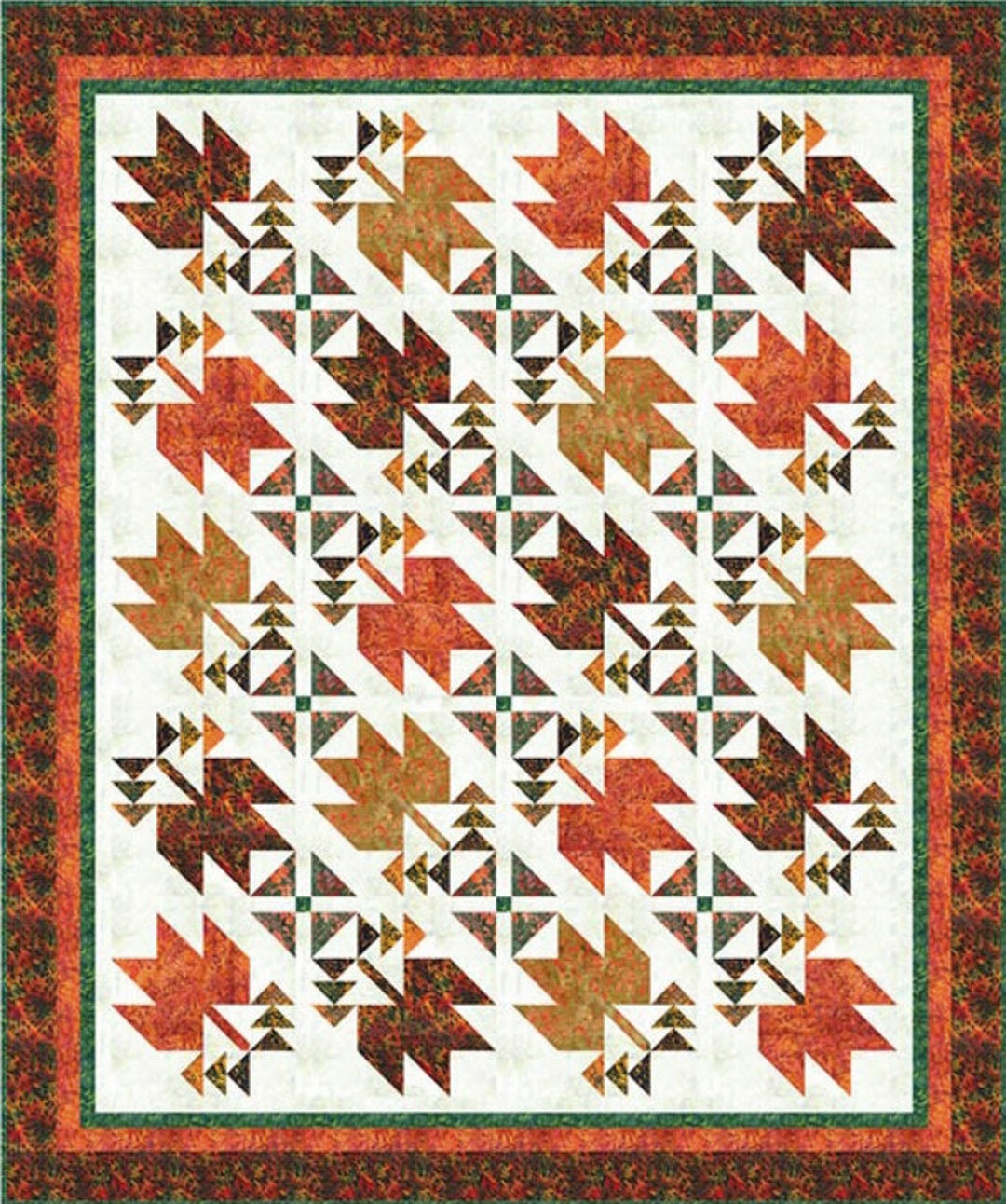 Quilt Kit~windblown~65" X 78" Changing Seasons Batik Throw/twin Quilt ...