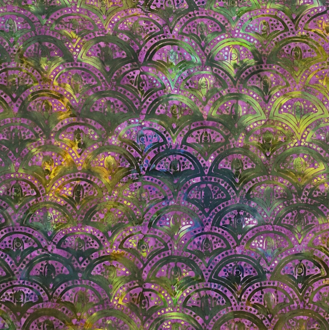 Island Batik~peacock Galore~clamshell~mardi Gras~cotton Batik Fabric by ...