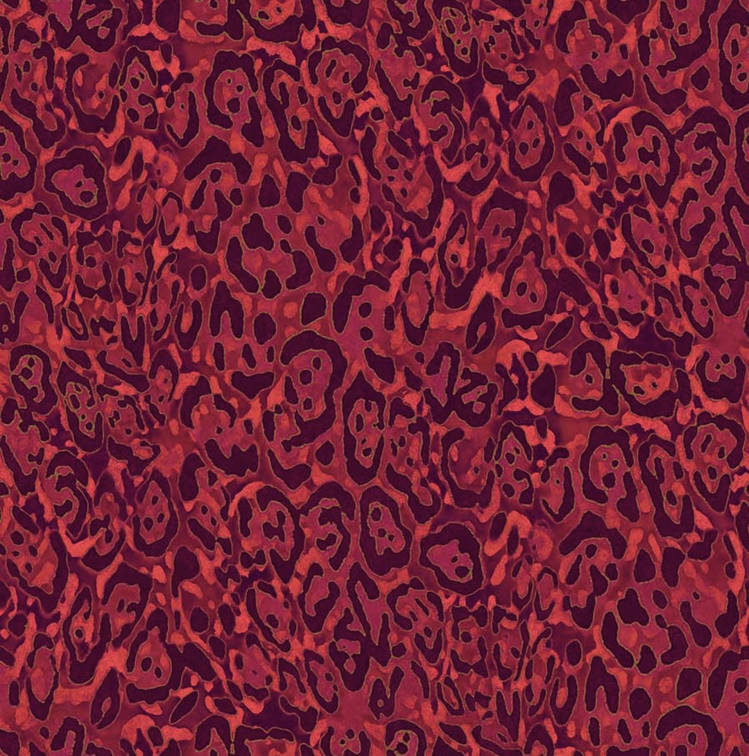 Northcott~shimmer Wild Thing~leopard W/ Metallic Gold~merlot~cotton ...
