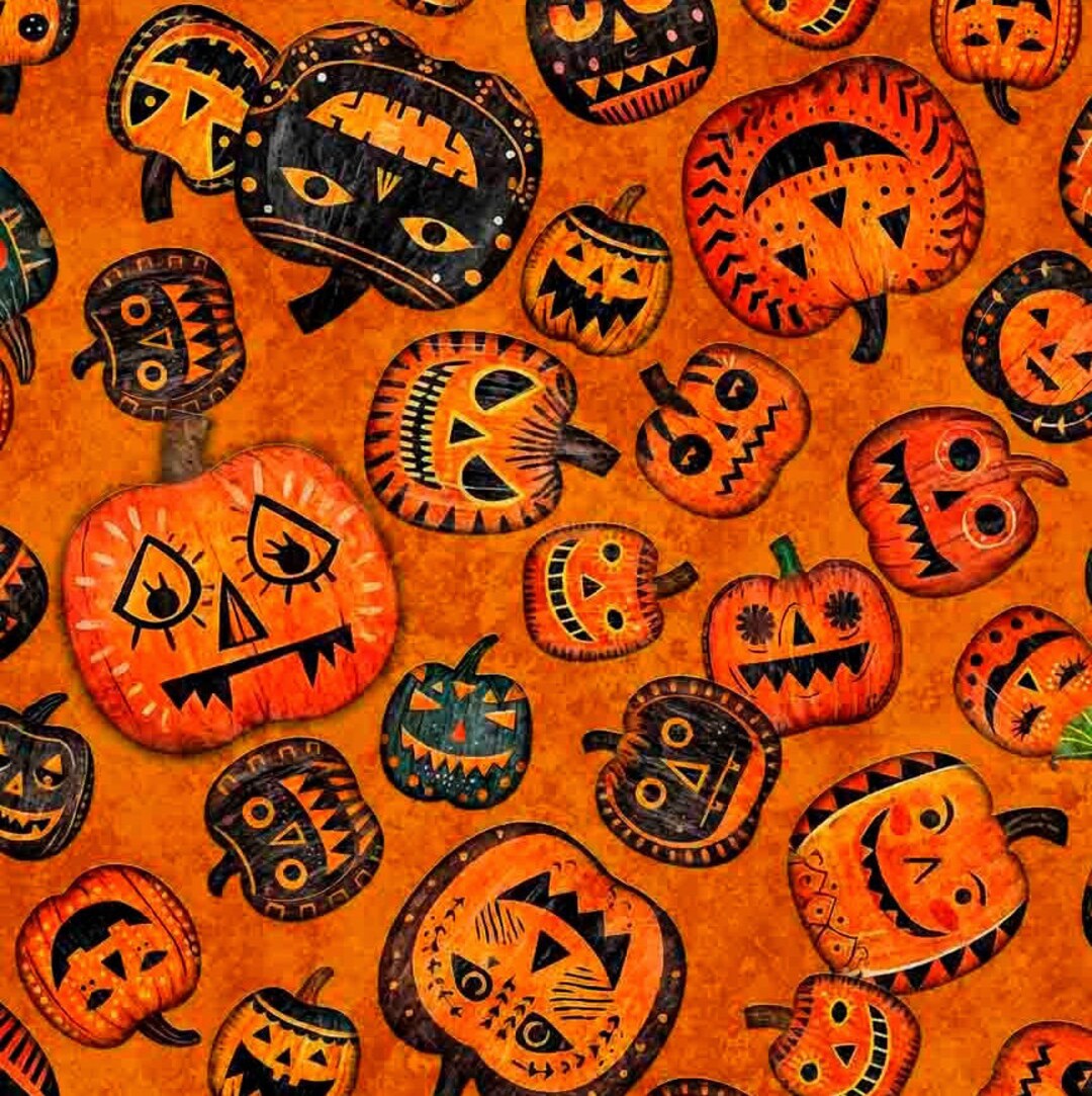 Quilting Treasures~creepin It Real~pumpkin Toss~digital~pumpkin~cotton ...