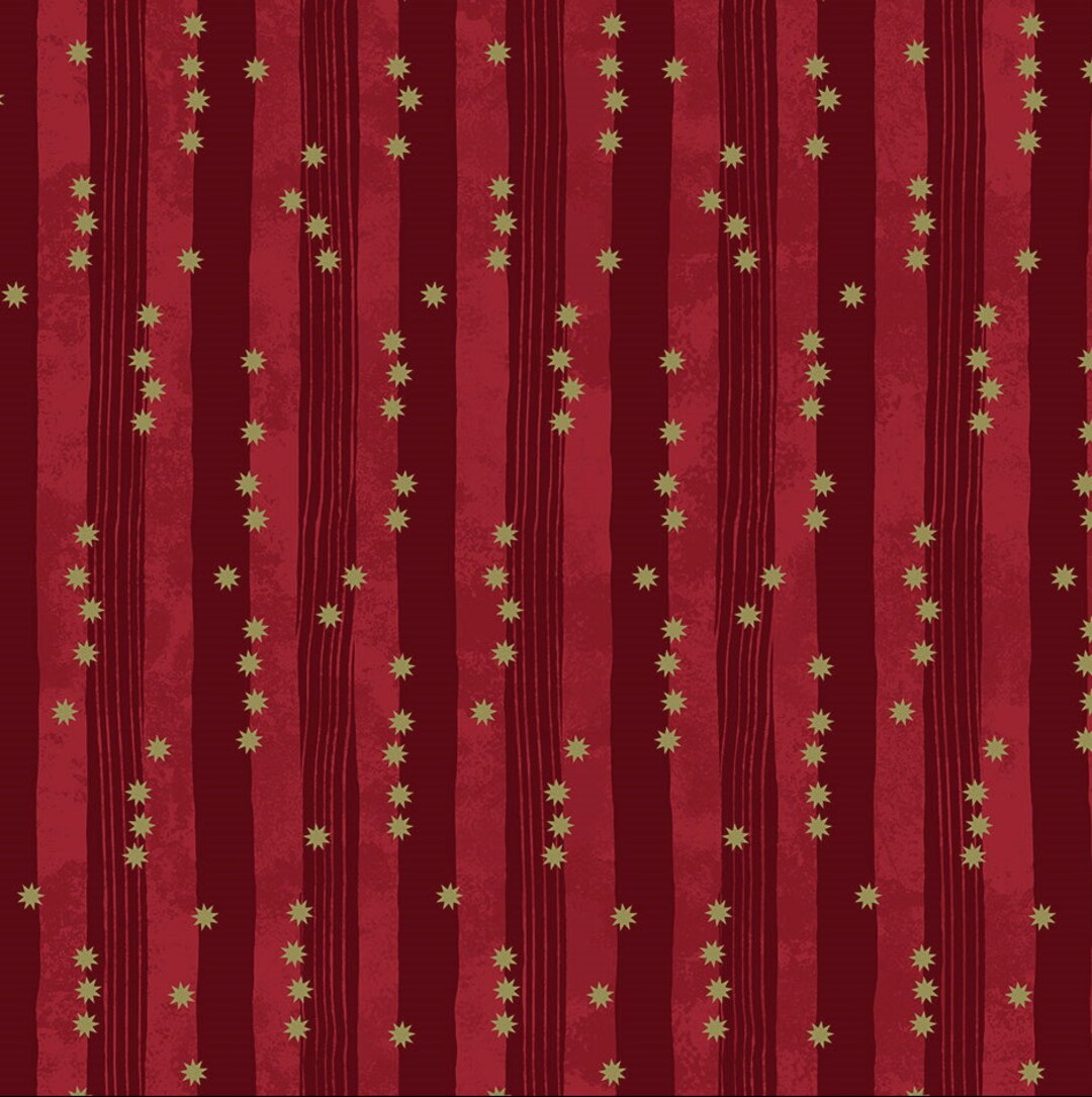 Eob~figo~bijou~strings W/ Metallic Gold~garnet~cotton Fabric by the ...