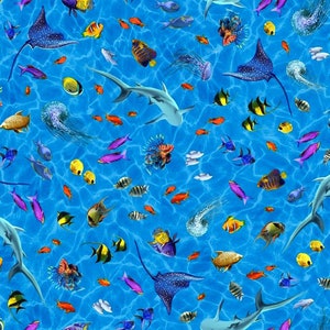 Quilt Kit~deep Sea Treasure~69.5" X 78.5" Treasures at Sea Panel Quilt ...