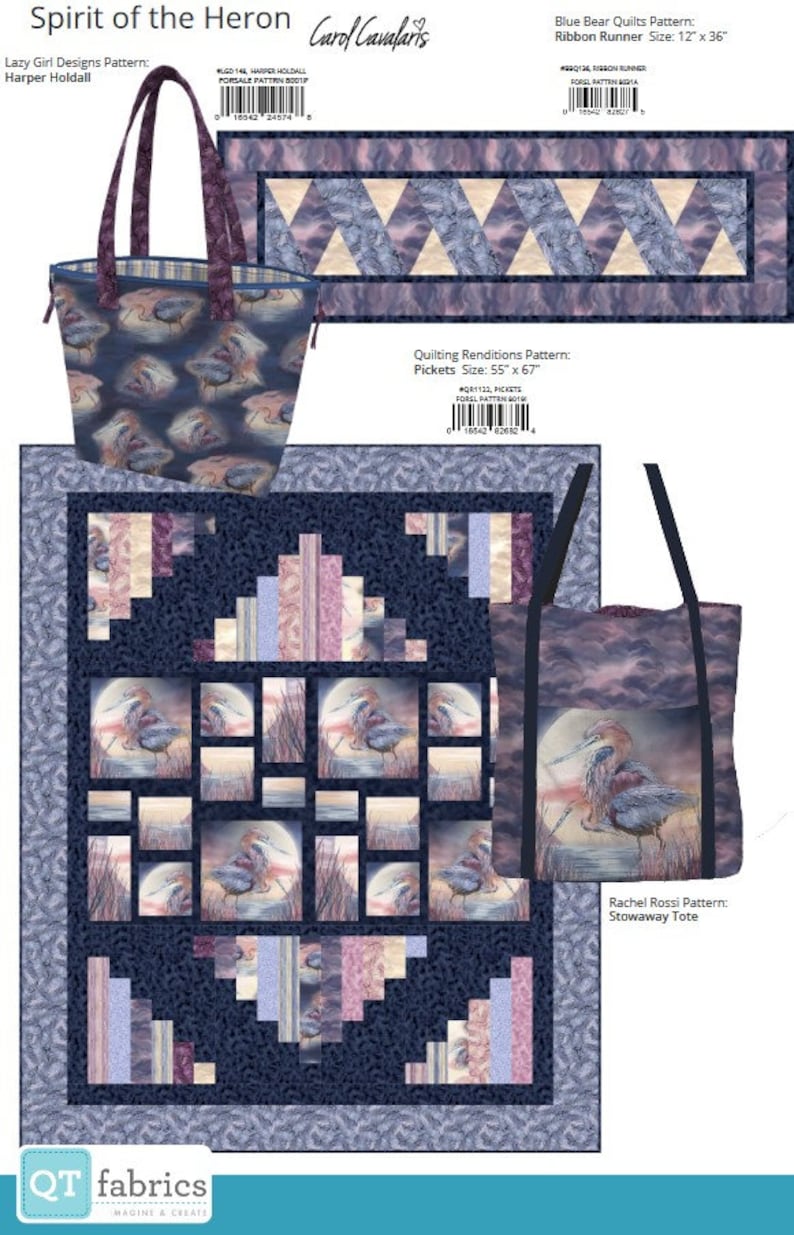 Quilting Treasures~spirit of the Heron~irregular Stripe~digital~blue ...