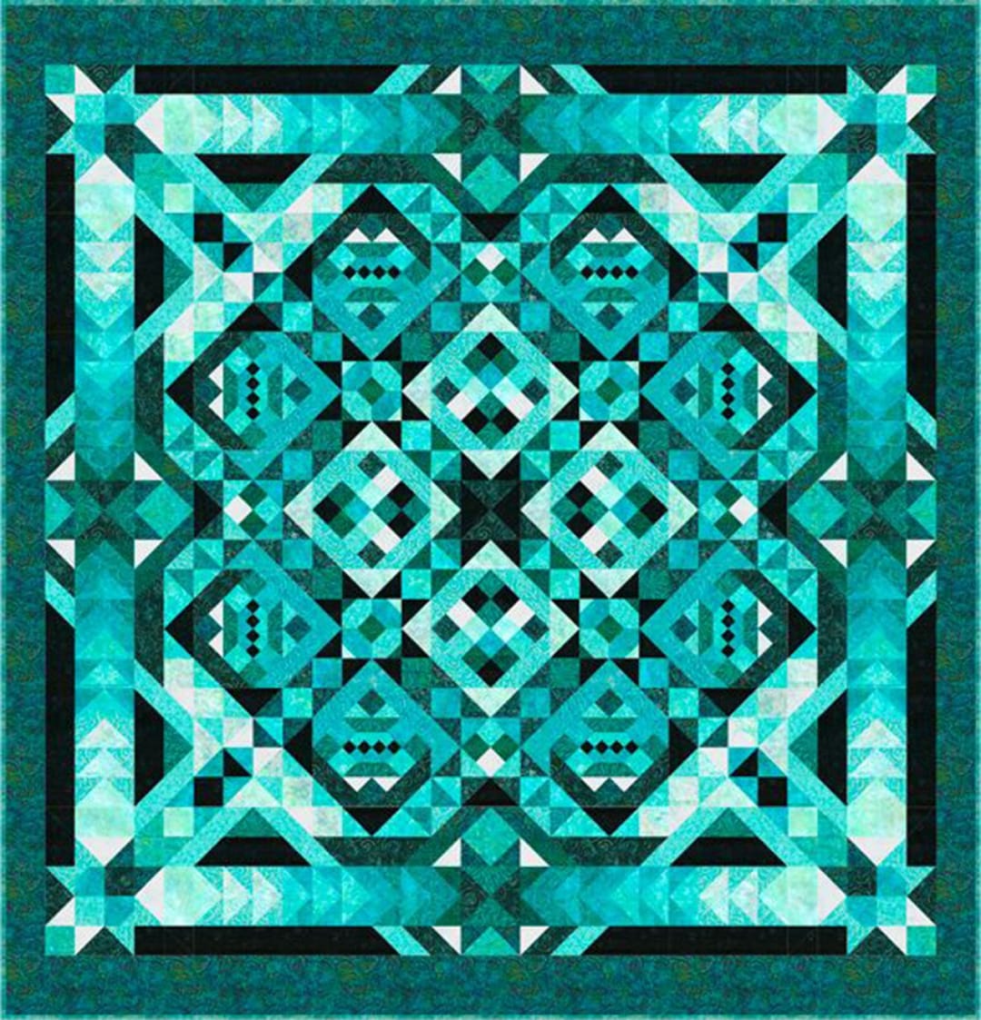 Quilt Kit~teal-ing Good~98" X 102" Teal-ing Good Batik Queen Size Quilt ...