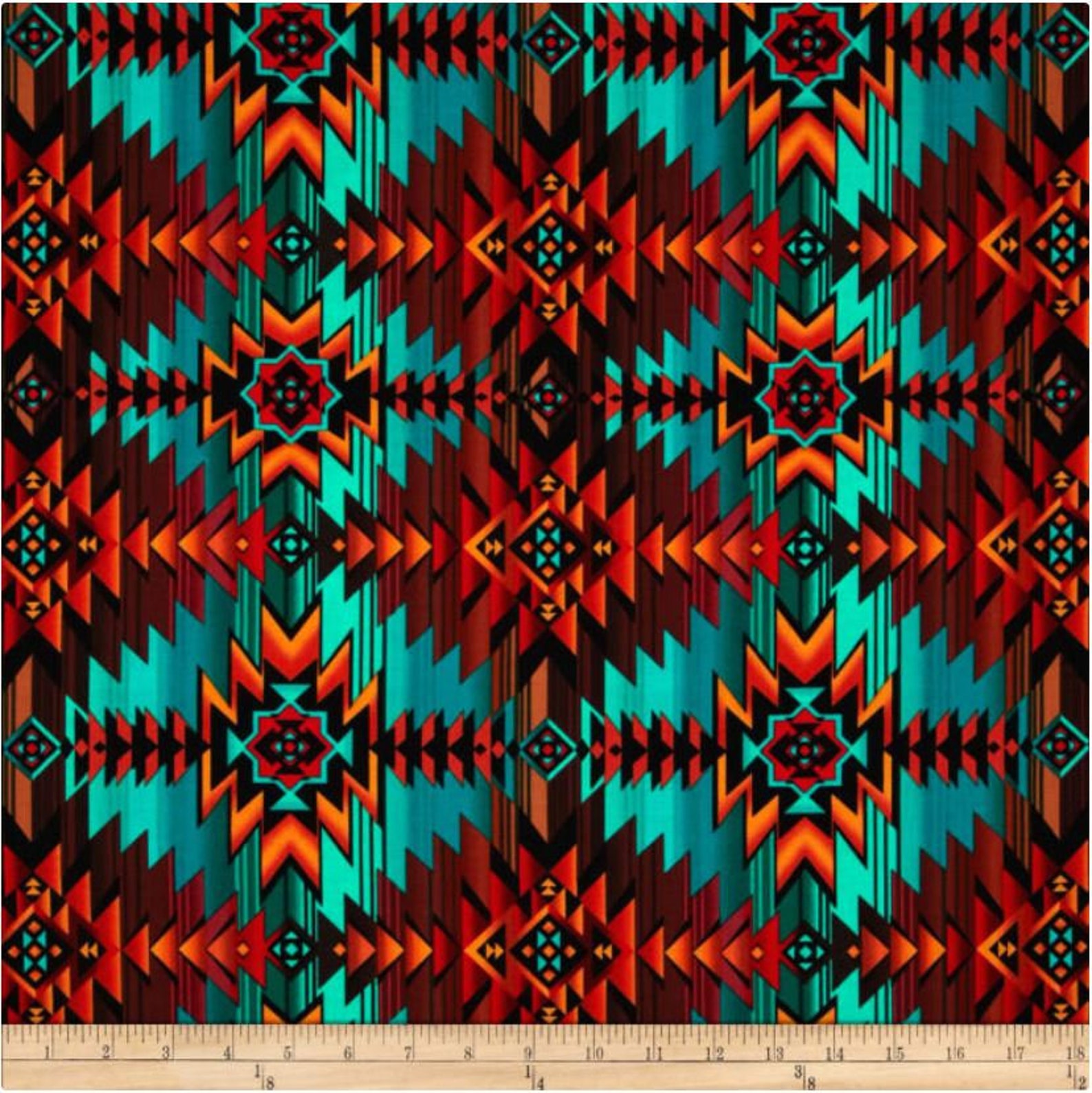 Timeless Treasures Southwest Aztec Stripe Turquoise Cotton Fabric by ...