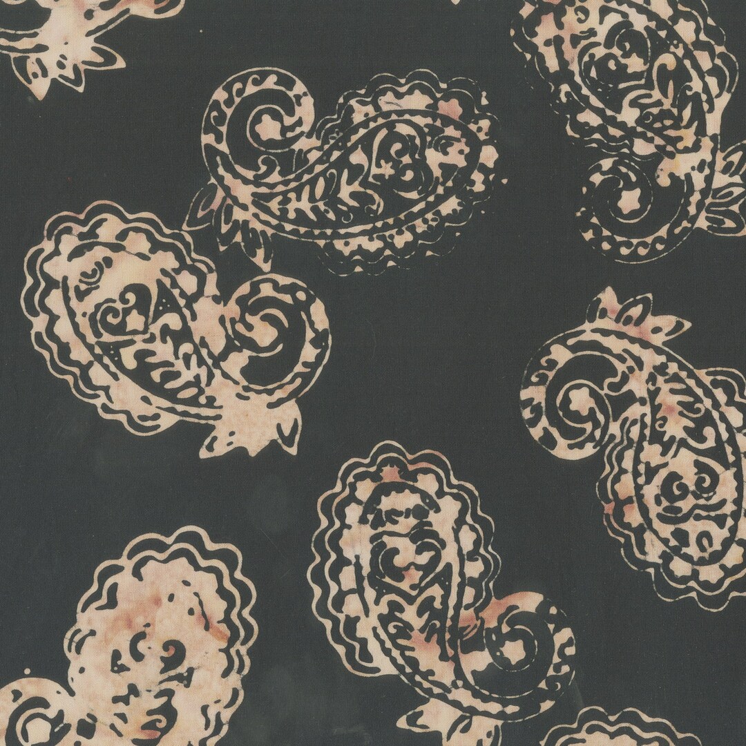 Anthology~art Inspired Batik~paisley~black~cotton Fabric by the Yard ...
