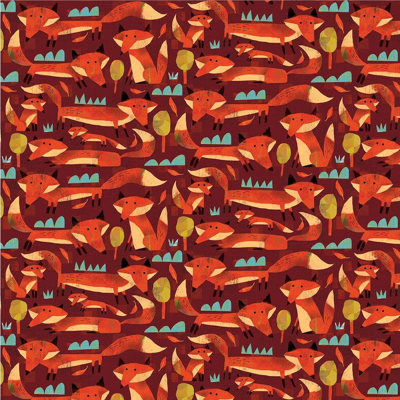 Fox Print Fabric - Etsy
