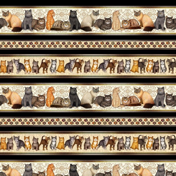 Cat Print Fabric - Etsy