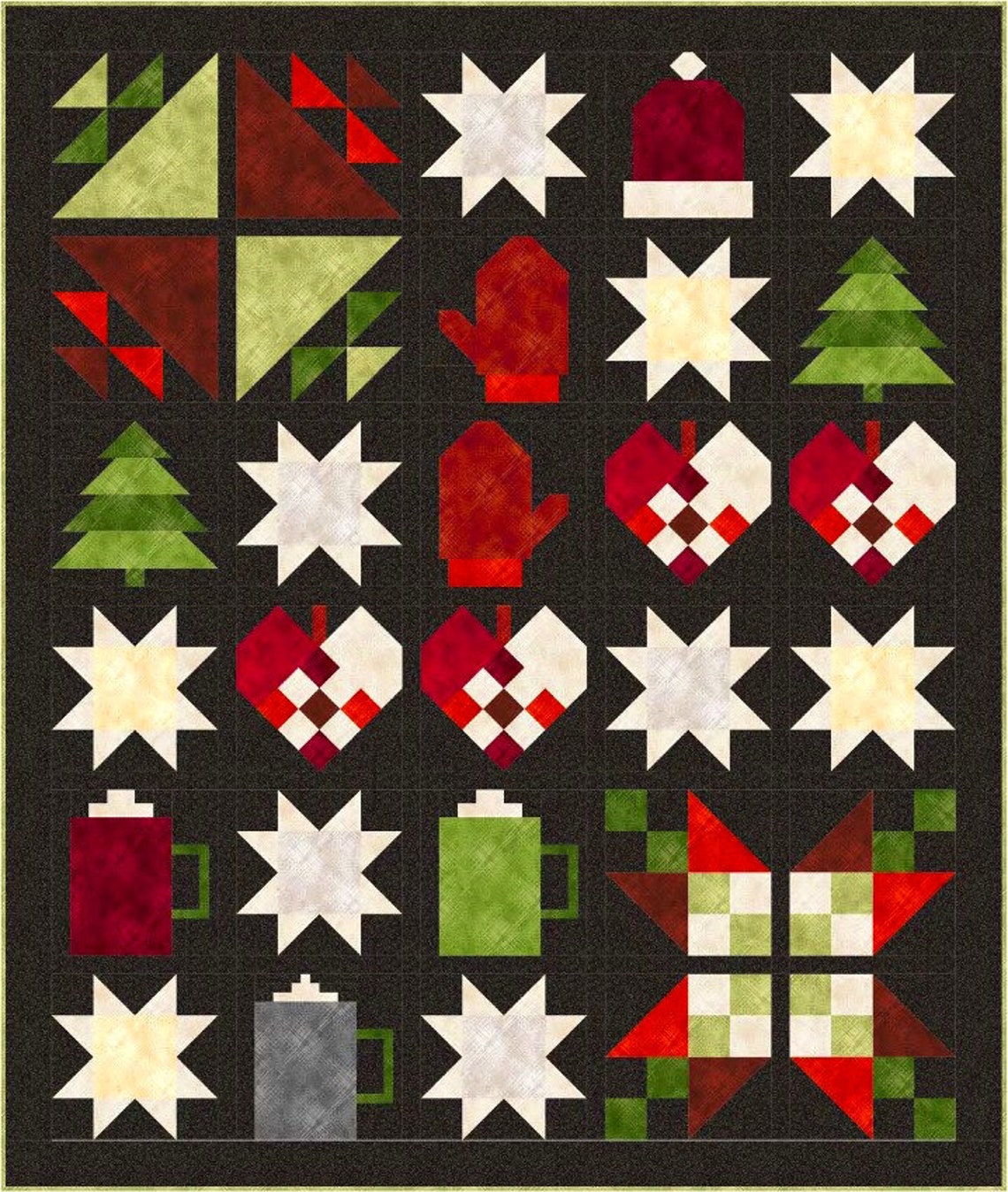 Quilt Kit~a Wintry Mix~54" X 64" Vertex Winter Block Throw Quilt ...