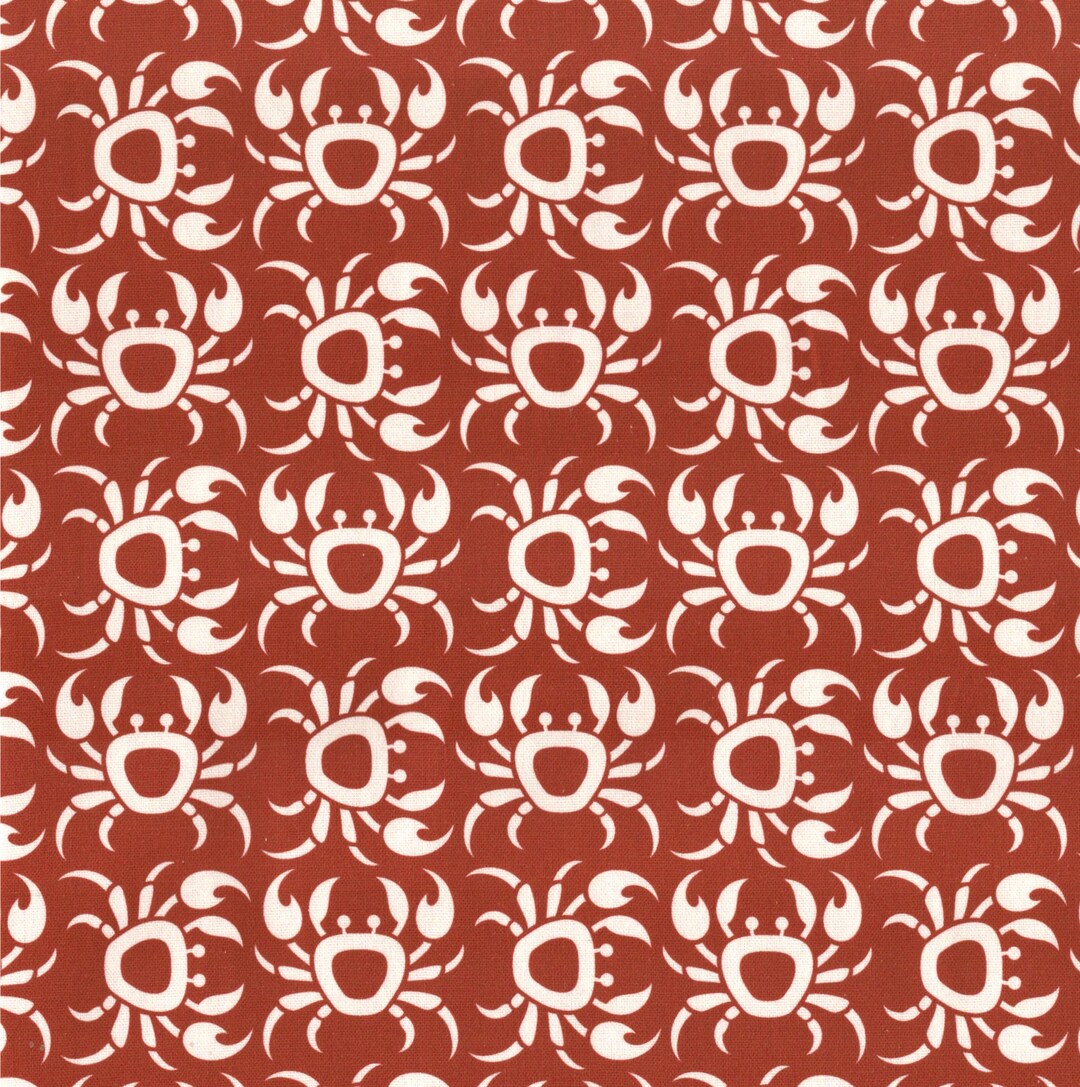 Cloud 9 Ocean Motion Organic Canvas Crabs Red 100% Certified Organic ...