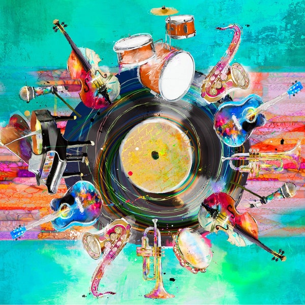 Record Print Fabric - Etsy