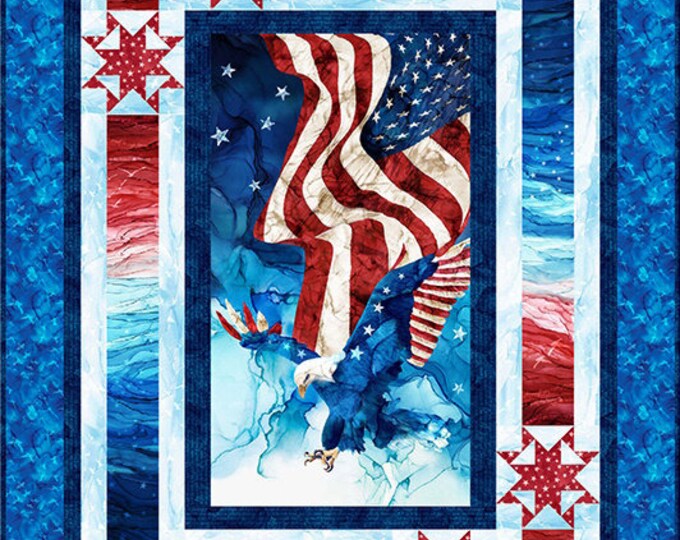 Quilt Kit~rippling Colors~58" X 76" Patriot Eagle Panel Throw Quilt ...