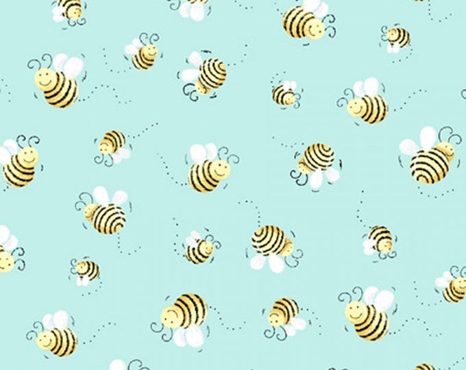 Eob~susybee~lyon the Lion~bees~aqua~cotton Fabric by the Yard or Select ...