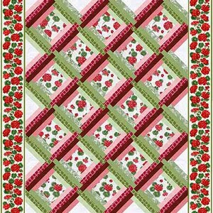 Benartex Bettys Geraniums Geranium Floral White Cotton Fabric by the ...