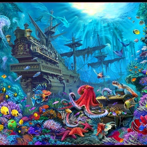 Quilt Kit~deep Sea Treasure~69.5" X 78.5" Treasures at Sea Panel Quilt ...