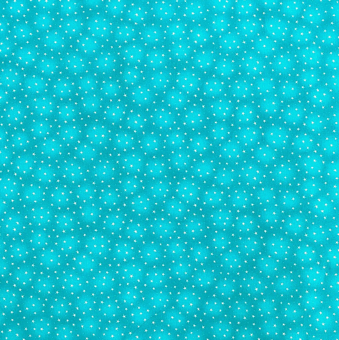 Blank Quilting~starlet~small Stars Tonal~teal~cotton Fabric by the Yard ...