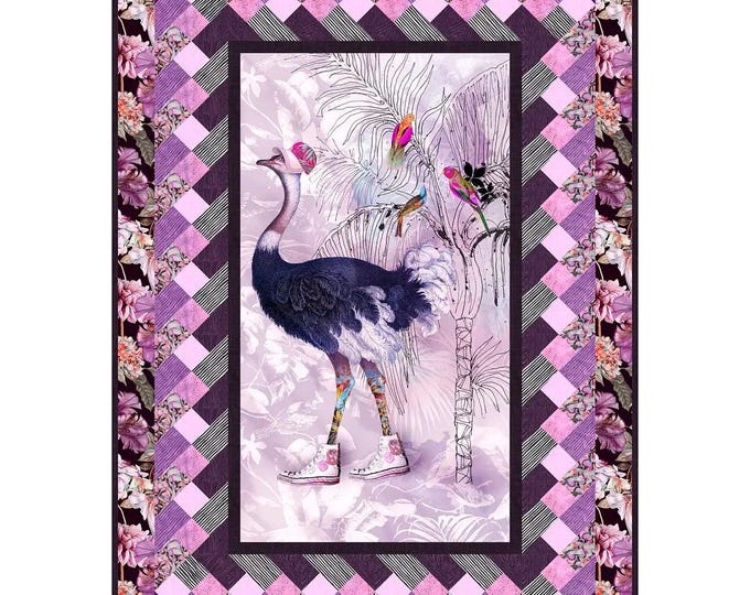 Quilt Kit~strut Your Stuff~43" X 61" Tropic Walk Ostrich Fashion Quilt ...