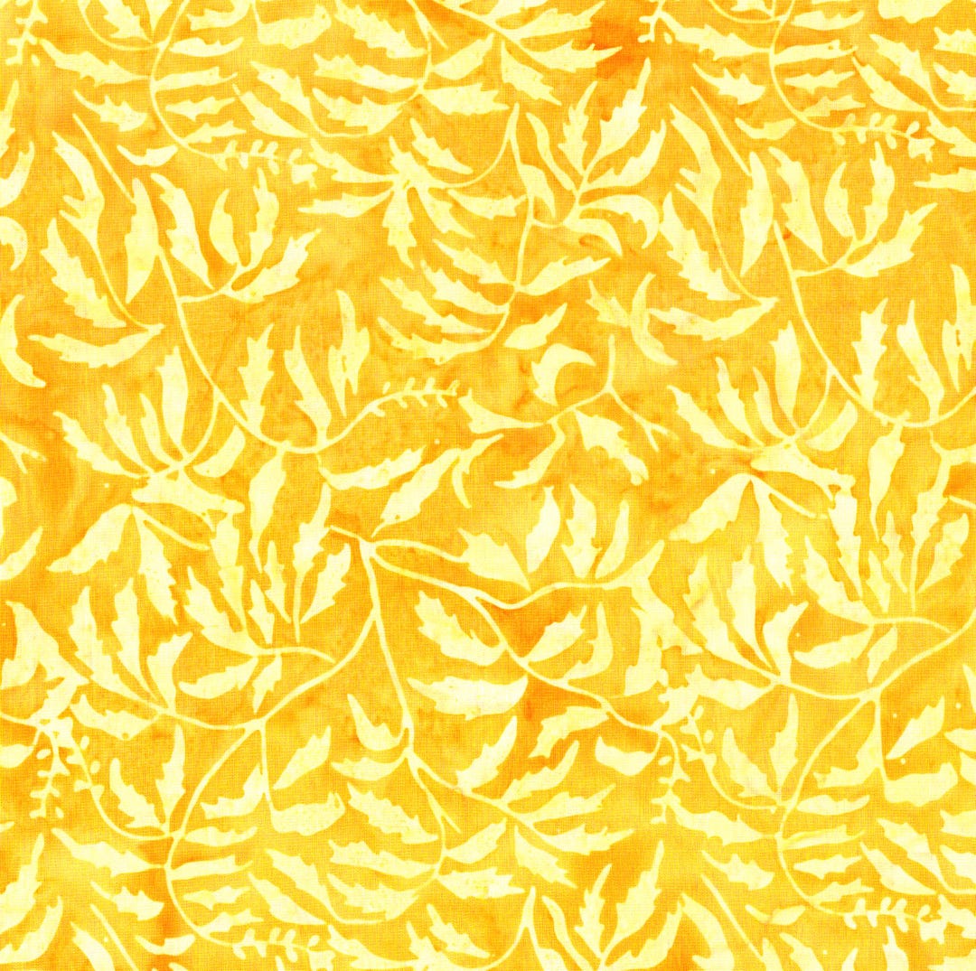 Island Batik Full Bloom 10th Anniversary Parsley Light and Dark Yellow ...