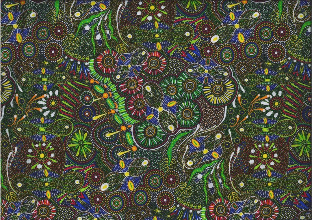 M&S Textiles Aboriginal Bush Tucker After Rain by Mariyne Doolan NT ...