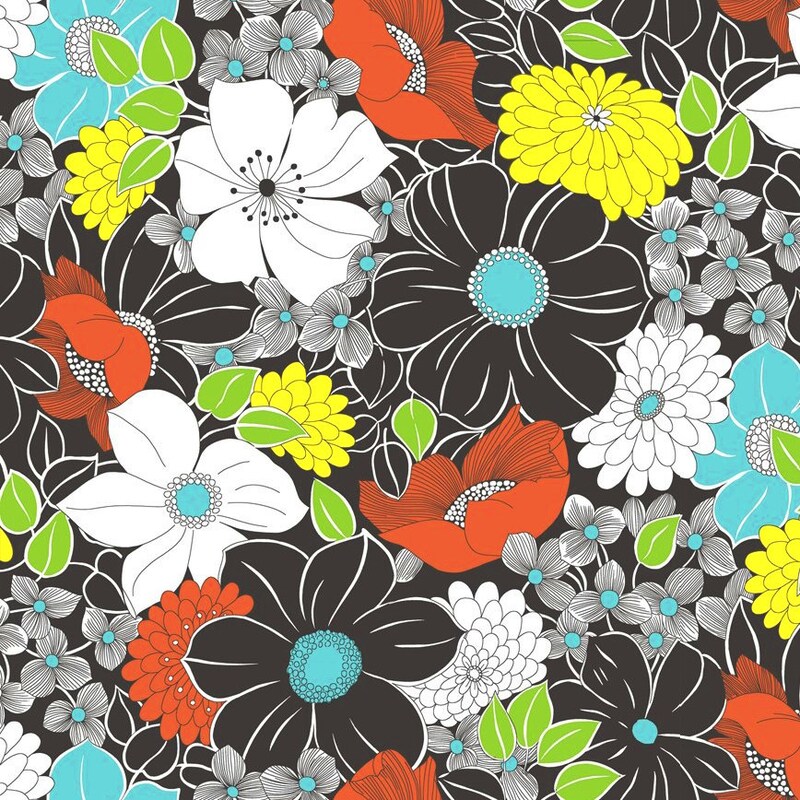 Large Floral Fabric - Etsy