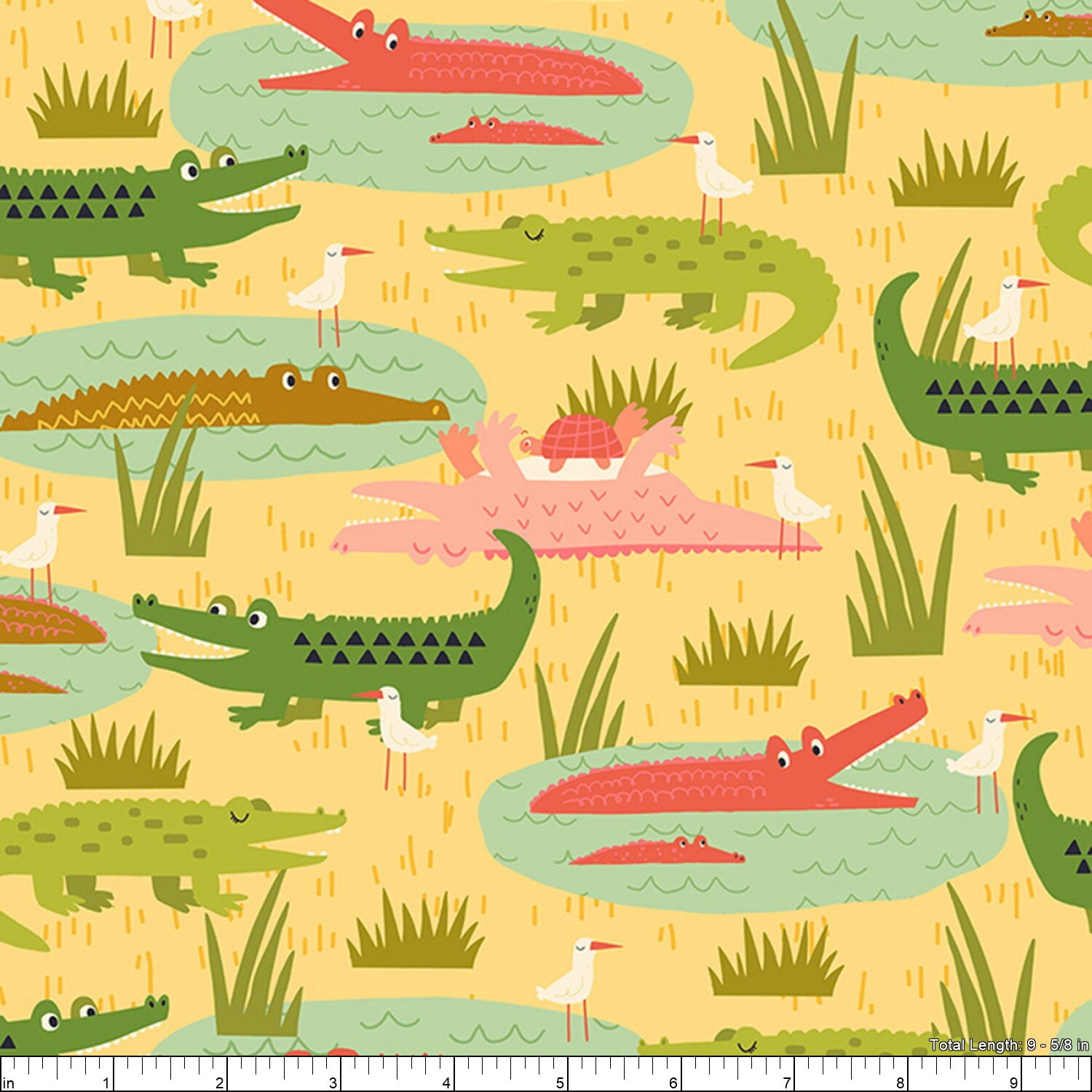 RJR Fabrics Adventure Gators Yellow Cotton Fabric by - Etsy