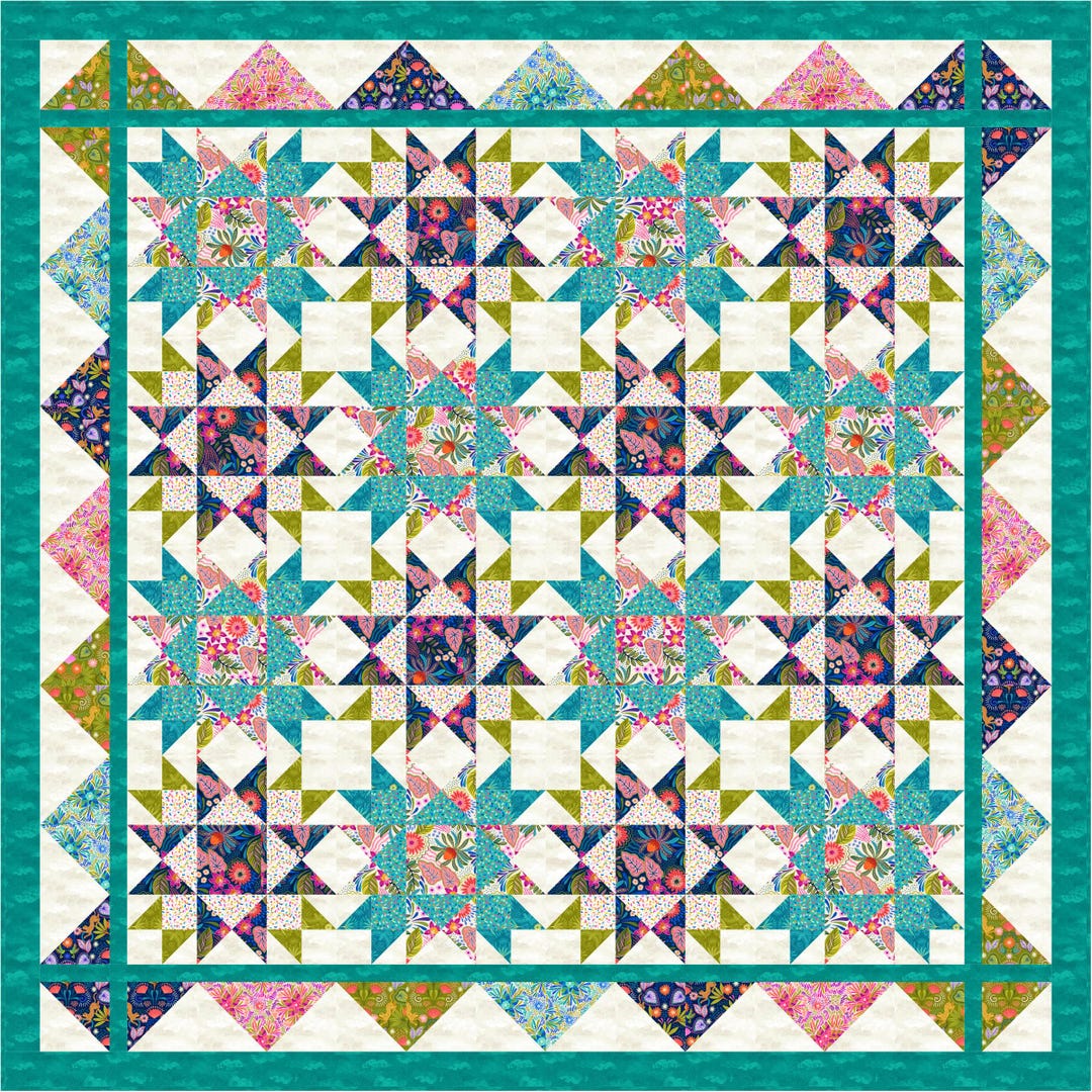 Quilt Kit~bahia~62" X 62" Bahian Floral Quilt (includes Pattern and ...