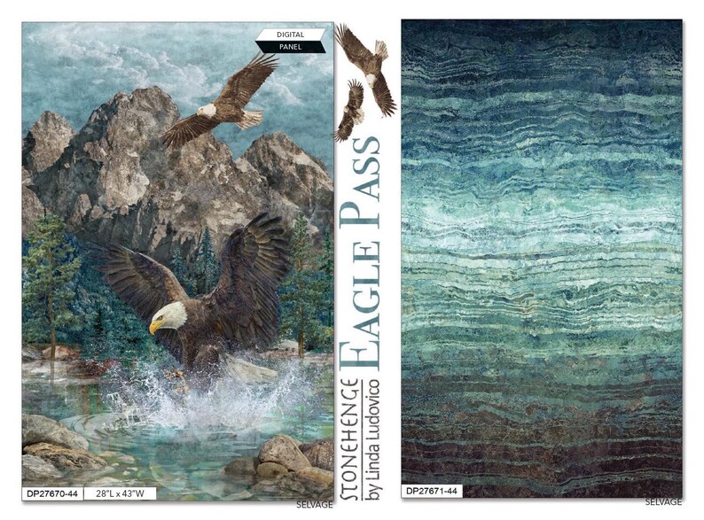 Northcott Stonehenge Eagle Pass Eagle Scenic Digital Print Blue/multi ...