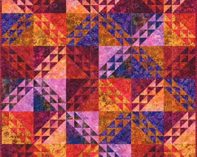 Quilt Kit~shattered~48" X 64" Sunrise Blossoms Batik Small Throw Quilt ...