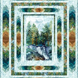Quilt Kitviewpoint72.5 X 88.5 Cedarcrest Falls Panel Twin Quiltlight ...