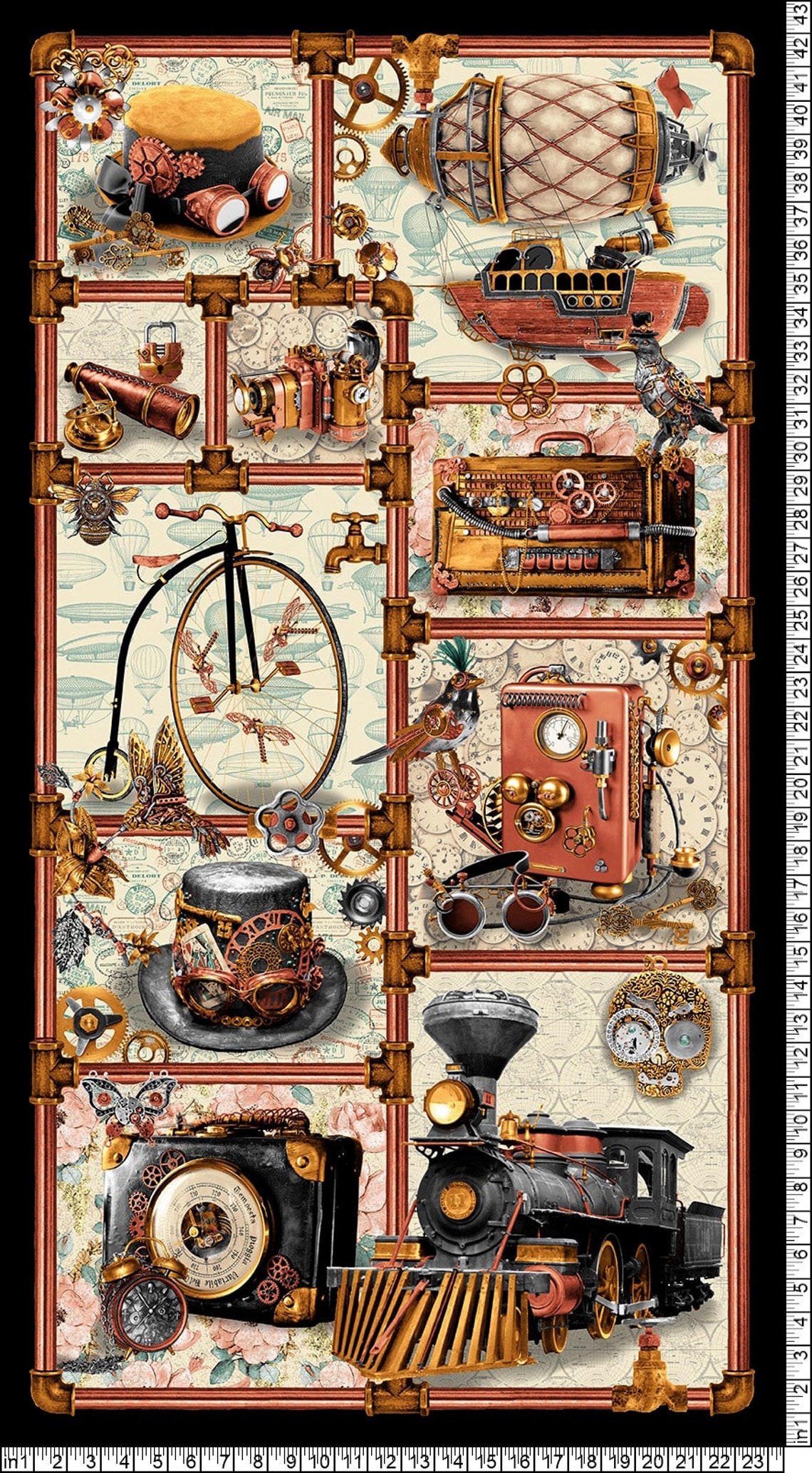 Quilt Kit~reversal~59" X 77" Time Travel Panel Throw Quilt (includes ...