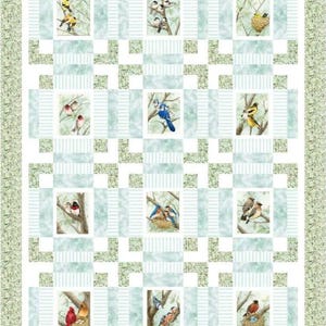 Elizabeths Studio Beautiful Birds 24.5" X 43" Birds Block Panel Cream ...