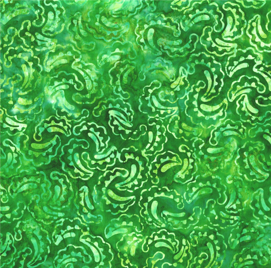 Wilmington Batiks~sea Stars~pot Stickers~green~cotton Batik Fabric by ...