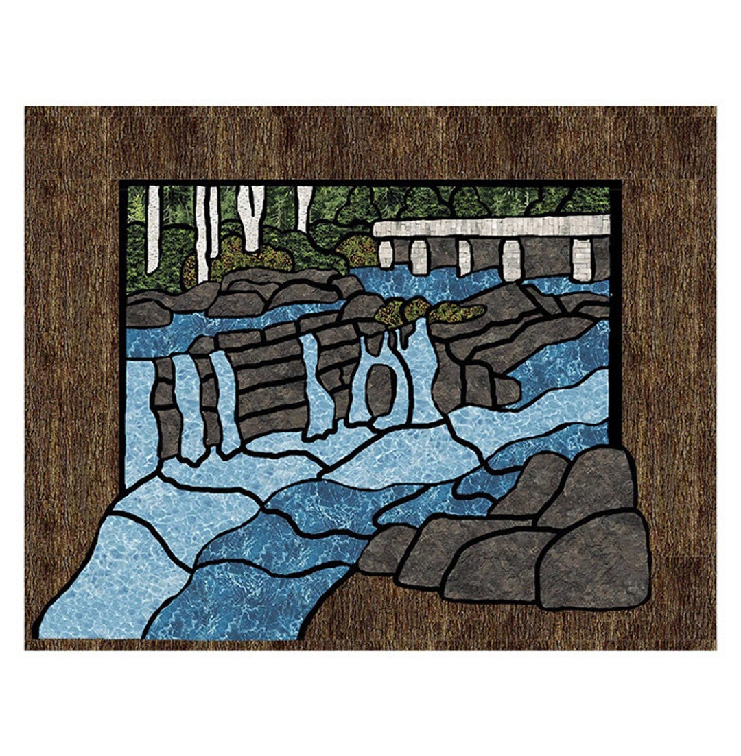 Quilt Kit~the Falls~32" X 25" Stained Glass Waterfall Wall Quilt ...