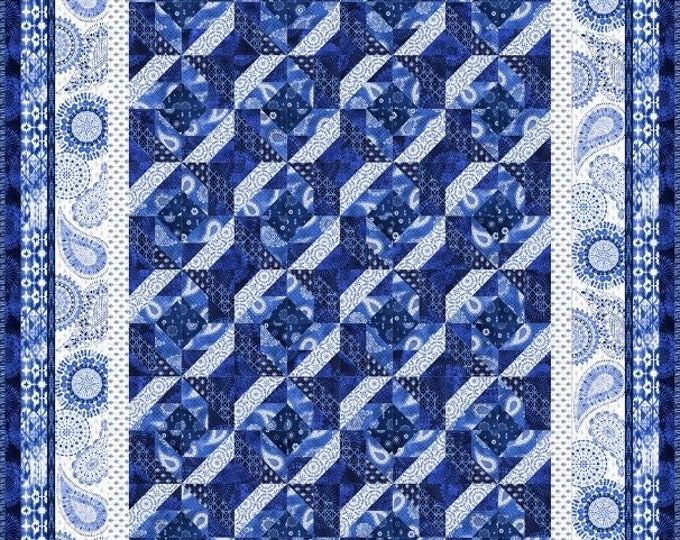 Quilt Kit~illusions Sampler~88" X 112" Lustre Batik Quilt~teal ...