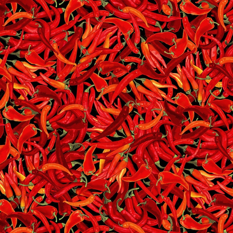 Chili Pepper Fabric - Etsy