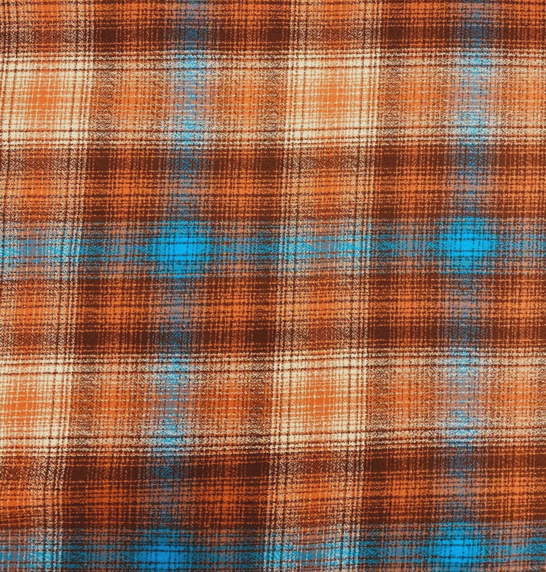 Robert Kaufman Mammoth Flannel Plaid Mahogany Yarn Dyed Flannel Fabric ...