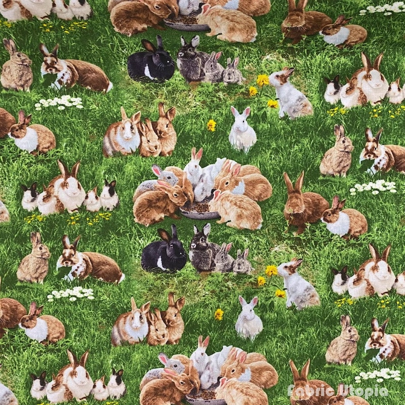 Rabbit Fabric - Etsy