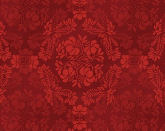 Red Damask Fabric | Etsy