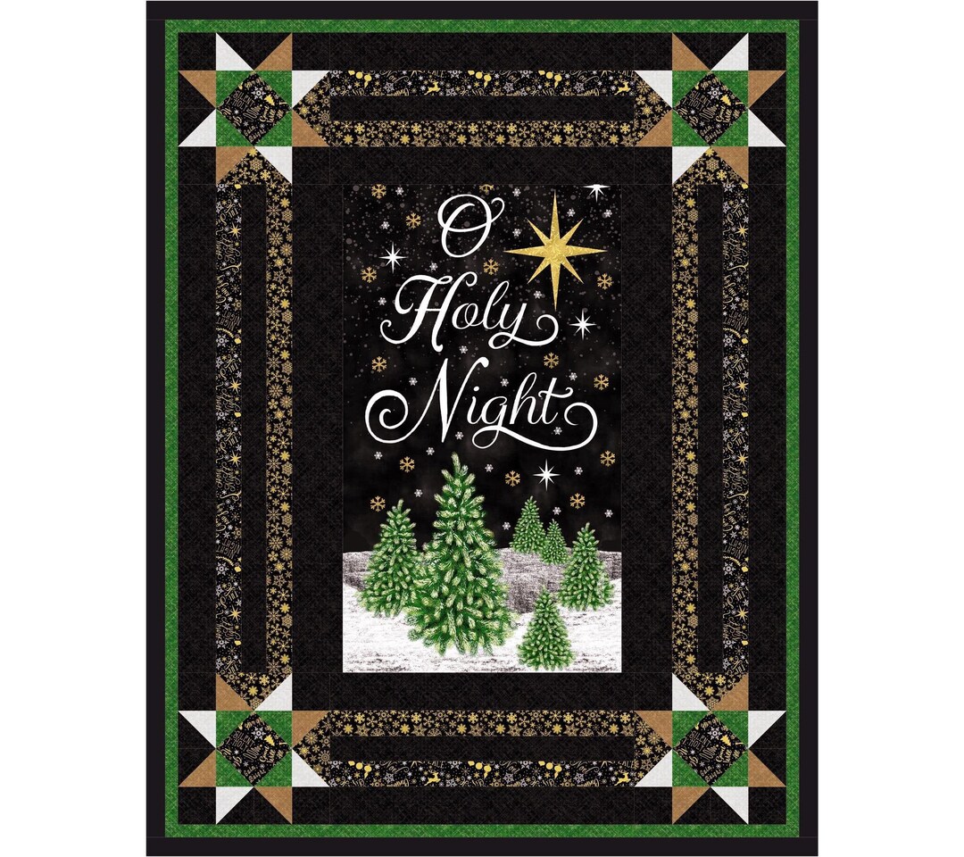 Quilt Kit~brightly Shining Stars~53" X 67.5" O Holy Night Panel Lap ...