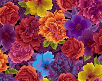 Large Floral Fabric - Etsy