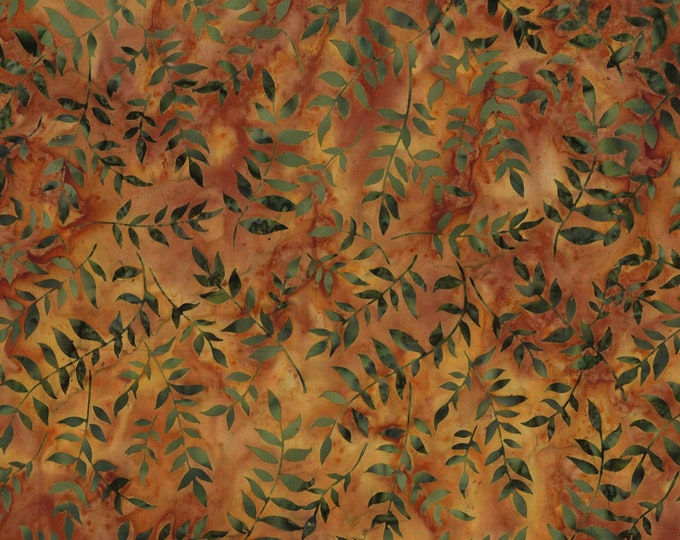 Eobhoffmanbali Batiksautumn Trailleafbourboncotton Batik Fabric by the ...