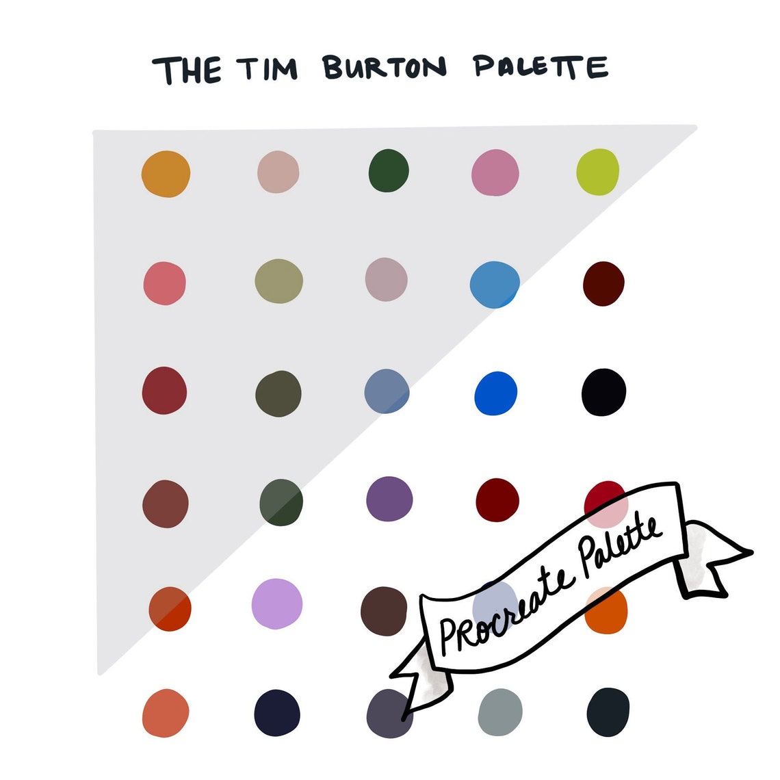 Procreate: Tim Burton Color Palette // Instant Download // Swatches - Etsy