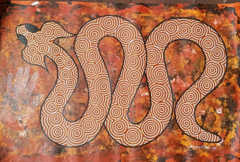Aboriginal Art,indigenous Art, Dreamtime Stories. Rainbow Serpent. - Etsy