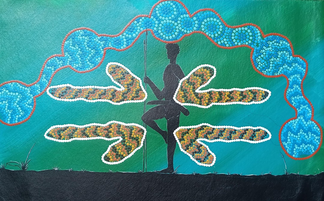 Indigenous Art, Aboriginal Painting, Hunter, - Etsy