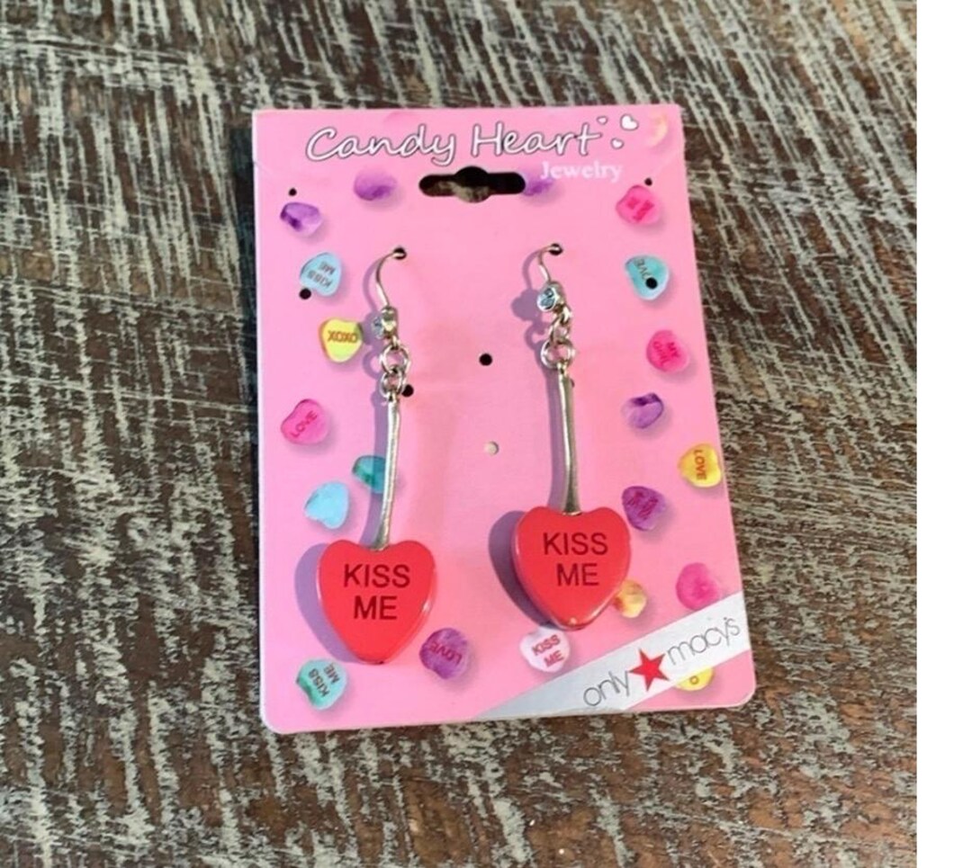 Vintage 2000s Deadstock Candy Hearts Kiss Me Earrings New With Tags ...