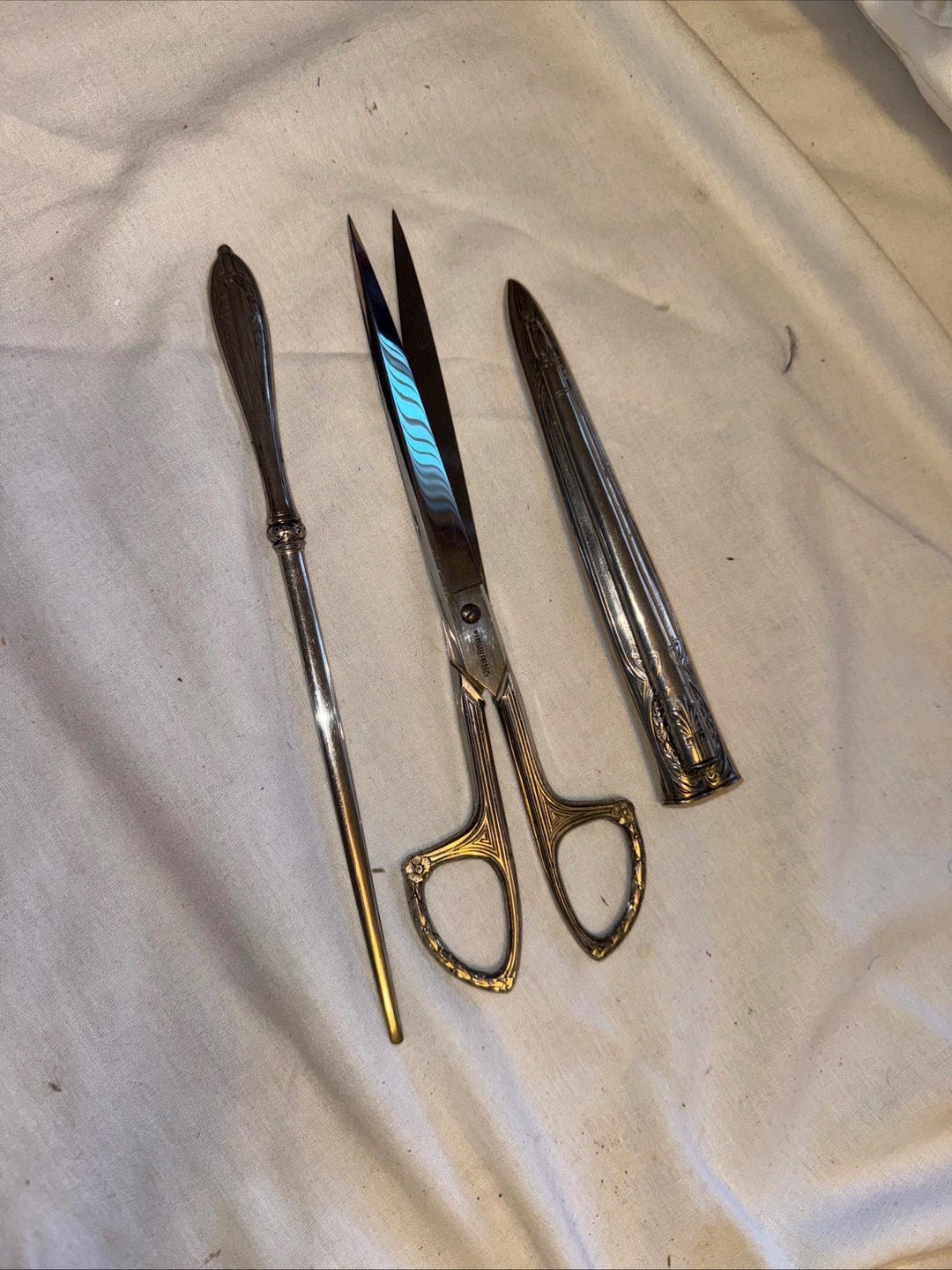 Antique Marshall Field & Co Scissors and Letter Opener With Sheath - Etsy