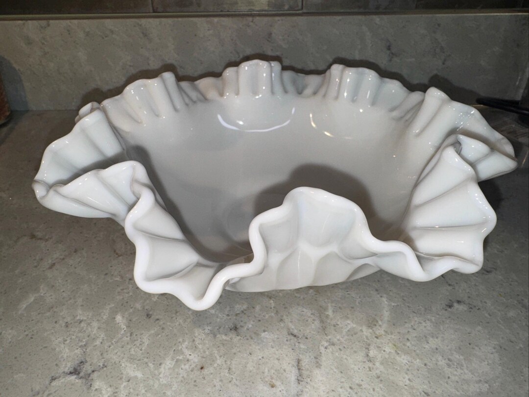 White Ruffle Edged Beautiful Dish - Etsy