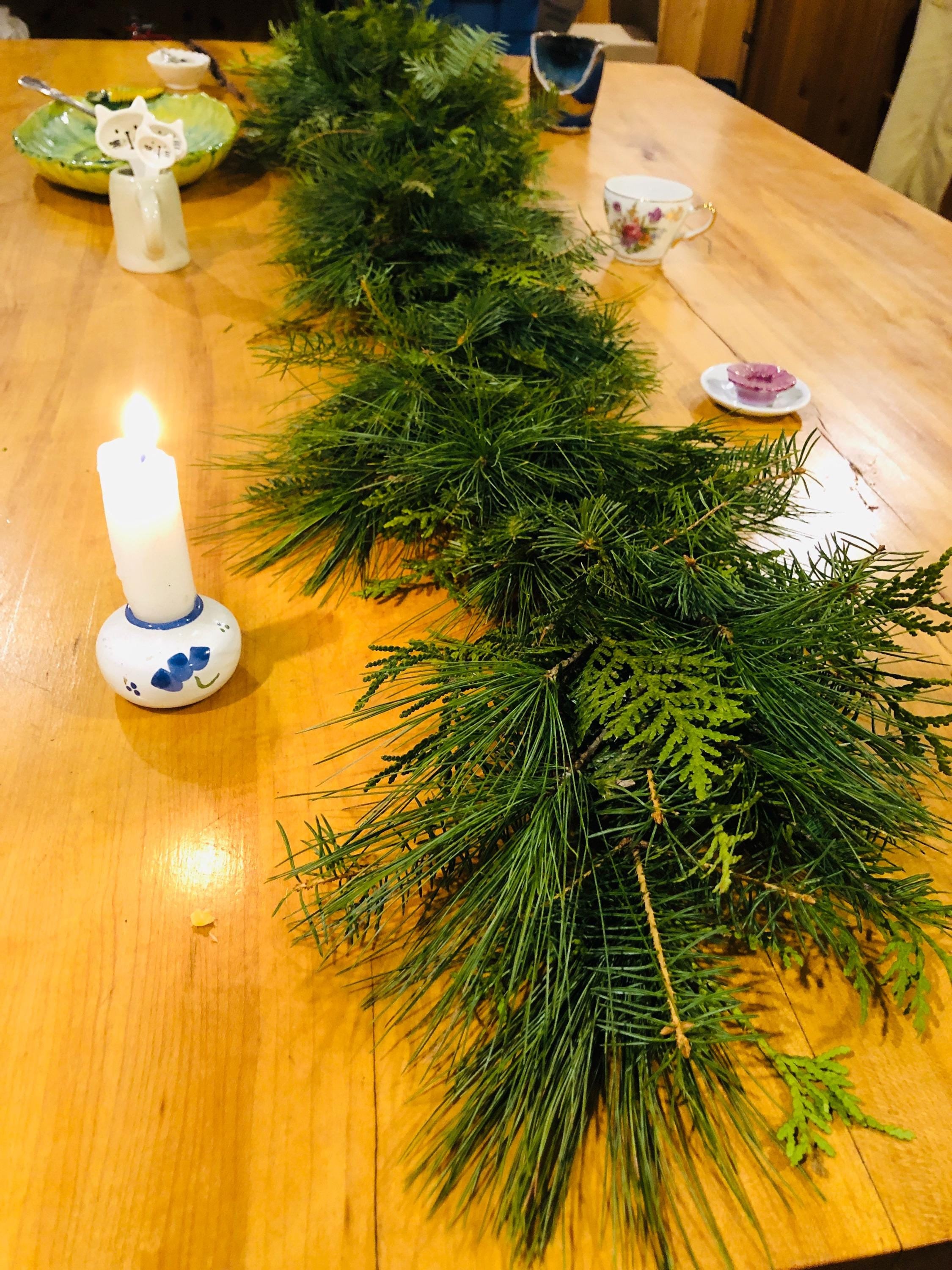 Table Garland of Mixed Evergreens - Etsy